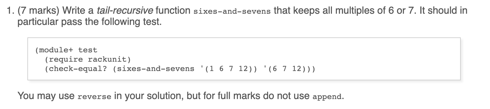 Solved Racket Script (7 marks) Write a | Chegg.com