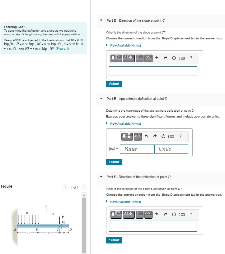 Solved Learning Goal: To determine the deflection and slope | Chegg.com