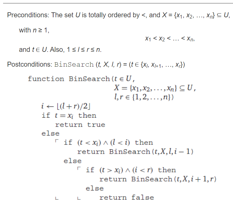 Solved Look at the top-down evaluation of BinSearch(21, X, | Chegg.com
