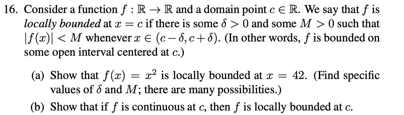 Solved 6. Consider a function f:R→R and a domain point c∈R. | Chegg.com