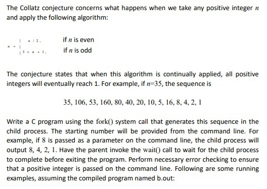 Solved The Collatz conjecture concerns what happens when we | Chegg.com