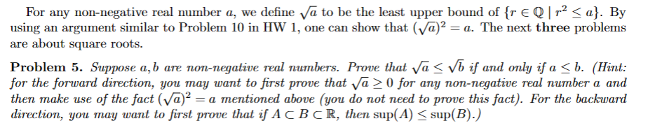 Solved For any non-negative real number a, we define a to be | Chegg.com