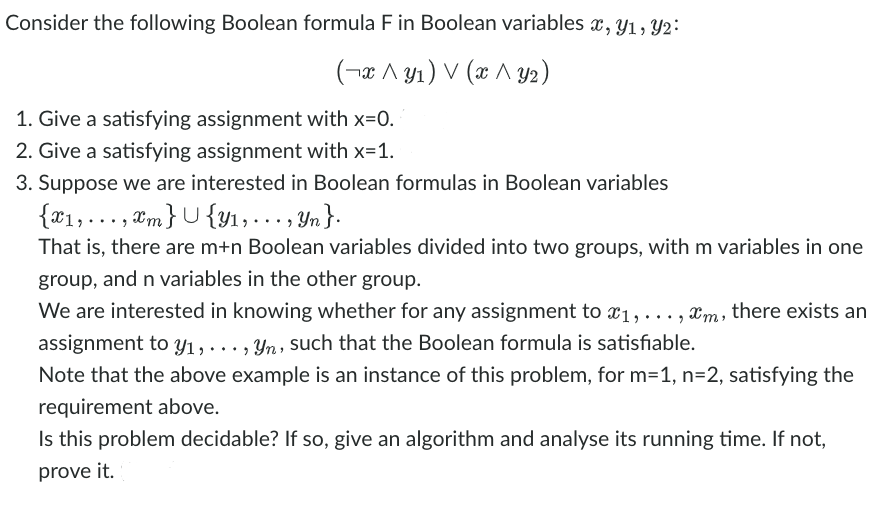 Solved by an EXPERT Consider the following Boolean formula F in Boolean | Chegg.com