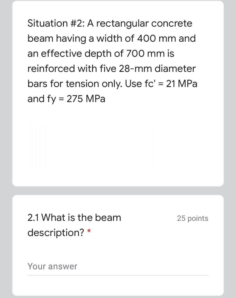 Solved Situation #2: A rectangular concrete beam having a | Chegg.com