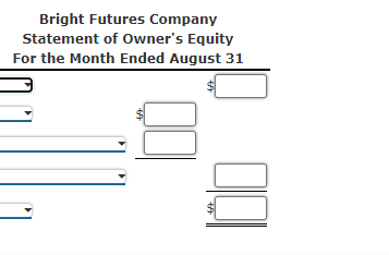 Solved Using the following data for Bright Futures Company, | Chegg.com