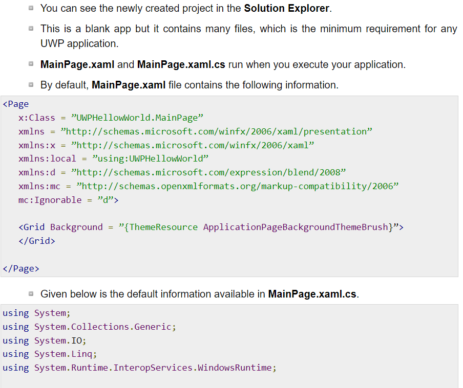Solved developing a UWP app Using visual studio 2019 and | Chegg.com