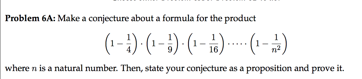 Solved Problem 6A: Make a conjecture about a formula for the | Chegg.com