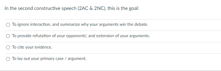 Solved In the second constructive speech (2AC & 2NC), this | Chegg.com