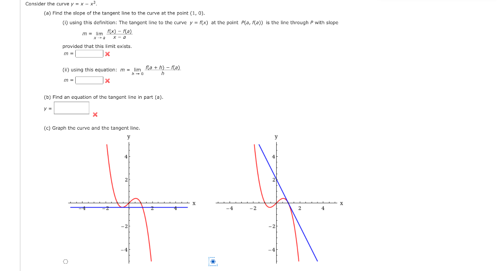 Solved nsider the curve y=x−x3. (a) Find the slope of the | Chegg.com