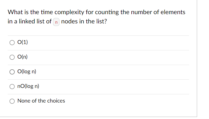 Solved What is the time complexity for counting the number | Chegg.com