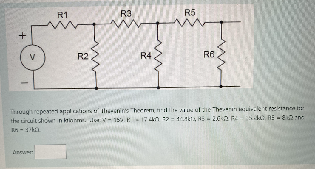 Solved R1 R3 R5 - v + + w V R2 M. R4 R6 은 v Through repeated | Chegg.com
