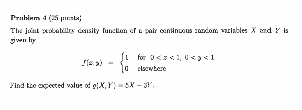 Solved Problem 4 (25 ﻿points)The joint probability density | Chegg.com