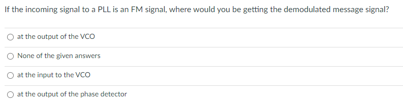 Solved Select the correct answer. A first order PLL can | Chegg.com