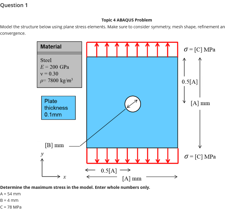 Solved Topic 4 ABAQUS Problem Model the structure below | Chegg.com
