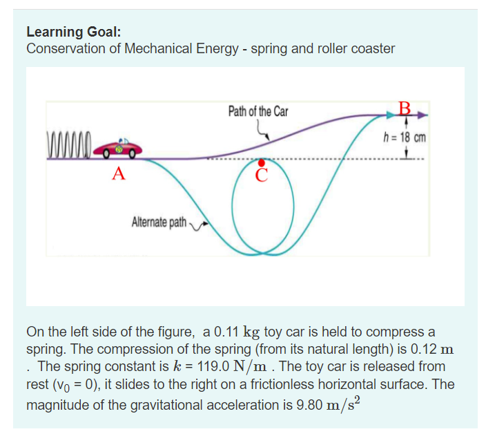 Solved Learning Goal: Conservation of Mechanical Energy - | Chegg.com