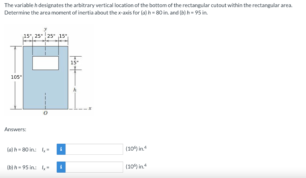 Solved The variable h designates the arbitrary vertical | Chegg.com