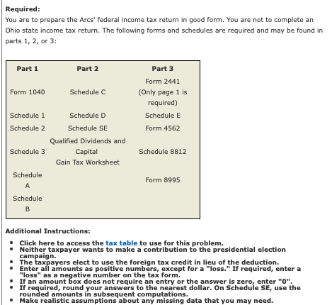 Comprehensive Problem 1 - Part 1: Taxpayer | Chegg.com