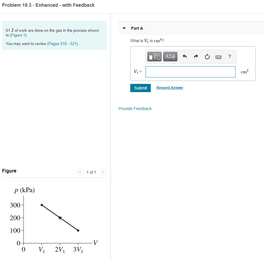 Solved Problem 19.3-Enhanced - with Feedback Part A 61 J of | Chegg.com