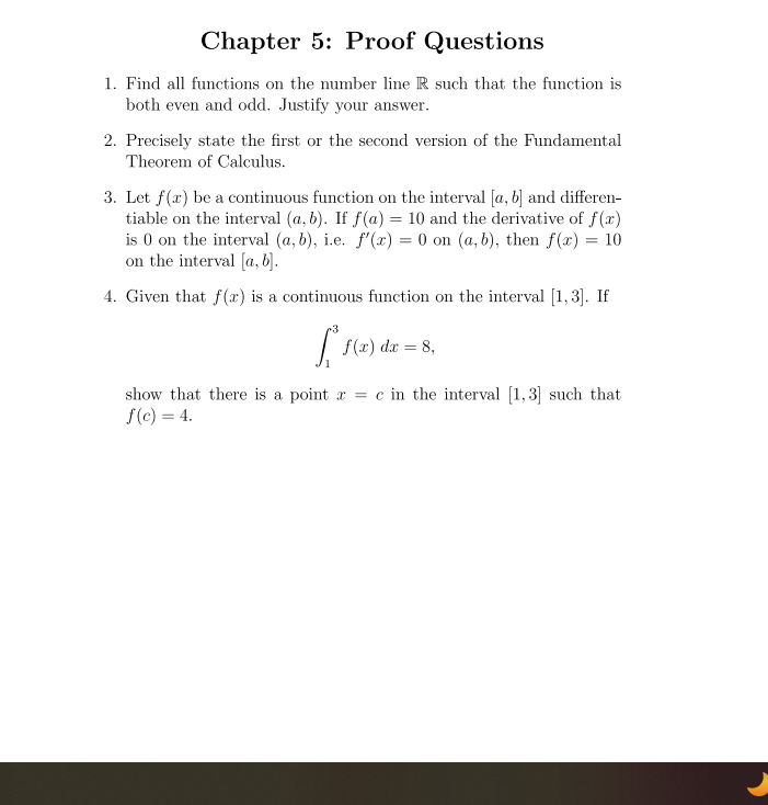 Solved Chapter 5: Proof Questions 1. Find all functions on | Chegg.com