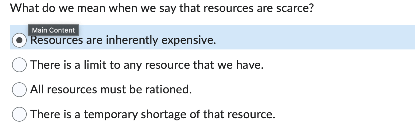Solved What do we mean when we say that resources are | Chegg.com