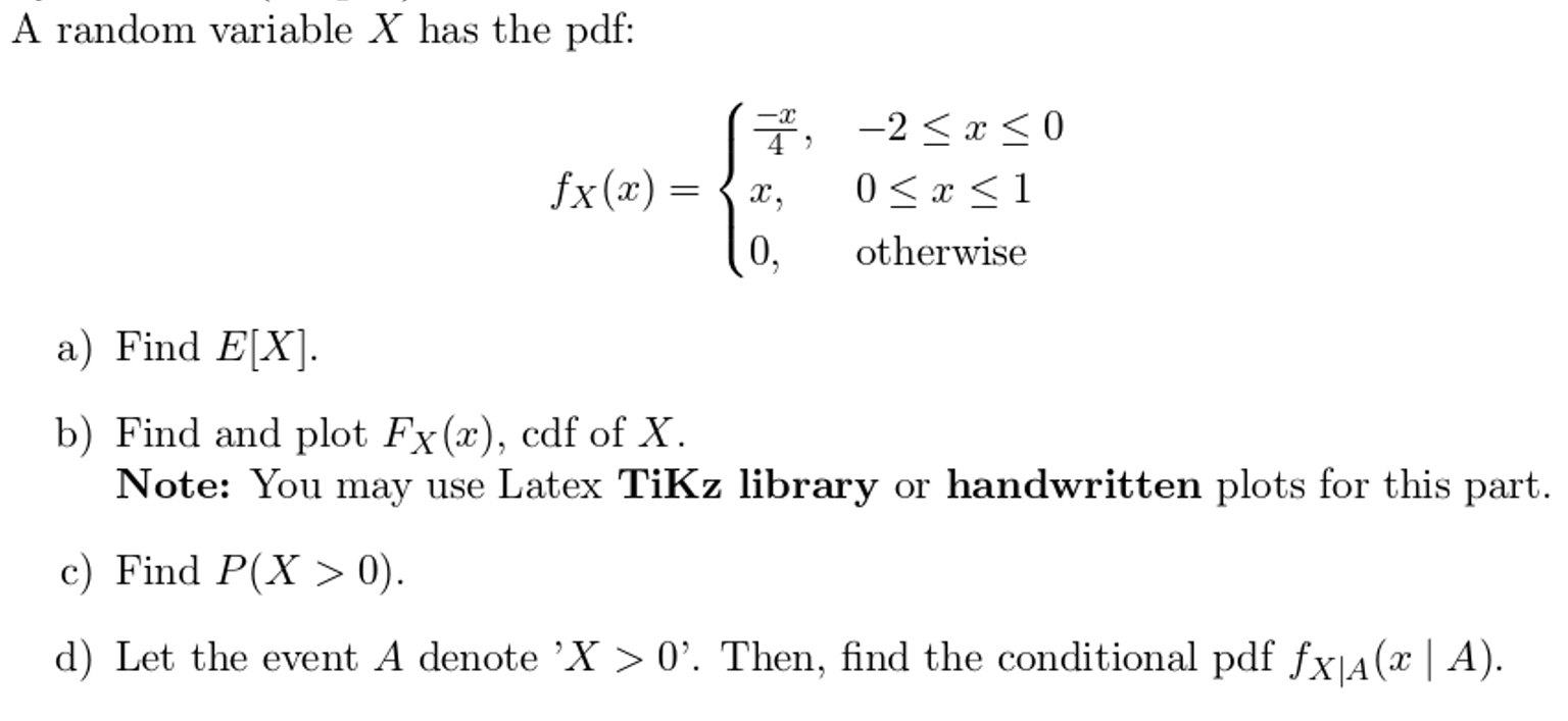 Solved A random variable x ﻿has the | Chegg.com