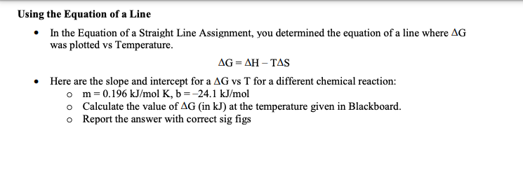 Solved Jsing the Equation of a Line - In the Equation of a | Chegg.com