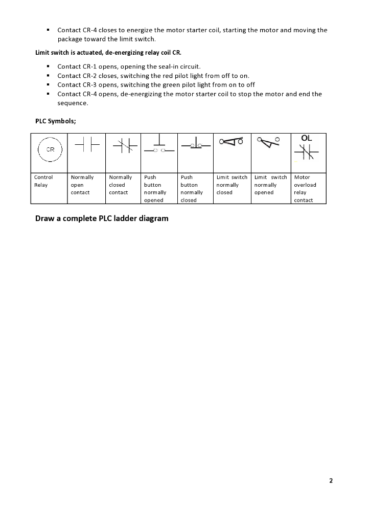 LABORATORY #6 - PLC Diagram (Individual Project) Draw | Chegg.com