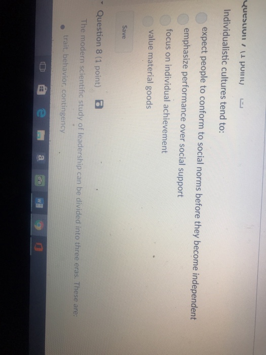 Solved Question 5 1 Point Which One Of The Following 