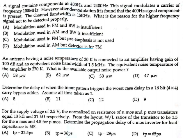 A signal contains components at 400Hz and 2400Hz This | Chegg.com