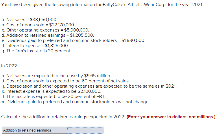 Solved You have been given the following information for | Chegg.com