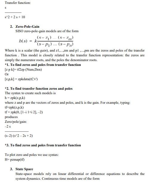 Solved INTRODUCTION TO CONTROL SYSTEM TOOLBOX OBJECTIVES To | Chegg.com