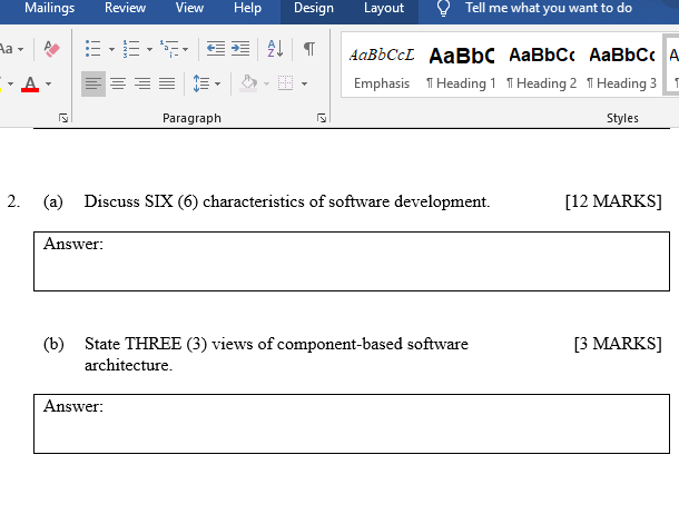Solved (b) State THREE (3) views of component-based software | Chegg.com