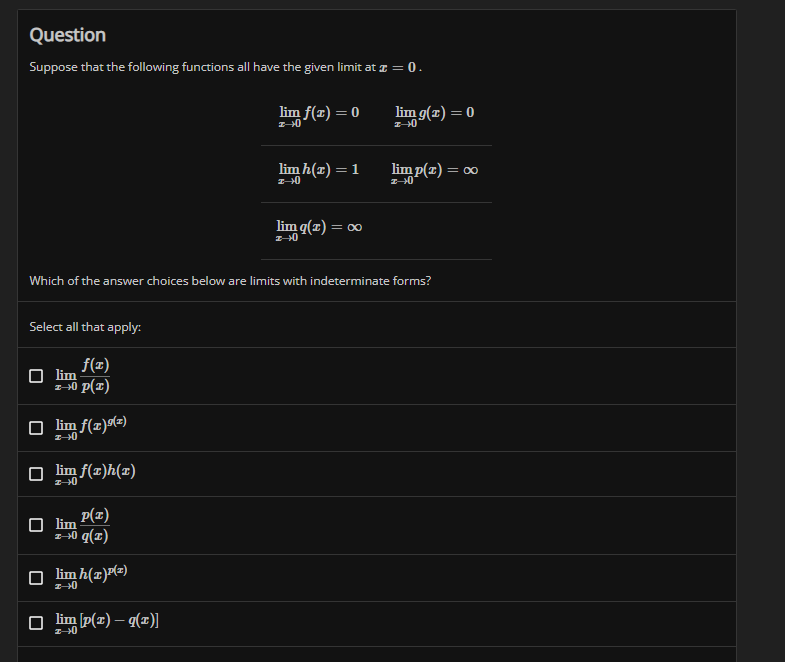 Solved Suppose that the following functions all have the | Chegg.com