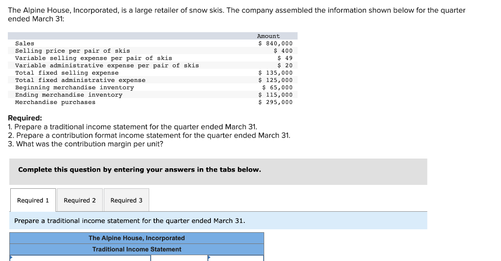 Solved solve all 3 ﻿steps, Prepare a traditional income | Chegg.com