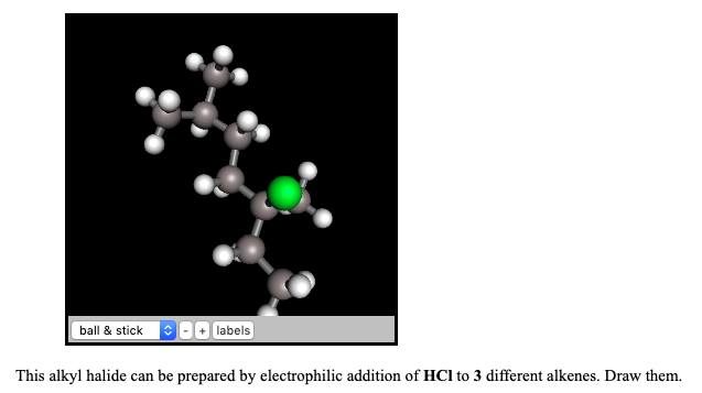 Solved ball & stick labels This alkyl halide can be prepared | Chegg.com
