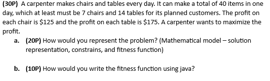 Solved PLEASE SOLVED STEP BY STEP.A carpenter makes chairs | Chegg.com