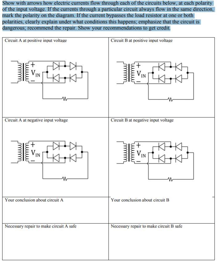 Solved Show with arrows how electric currents flow through | Chegg.com
