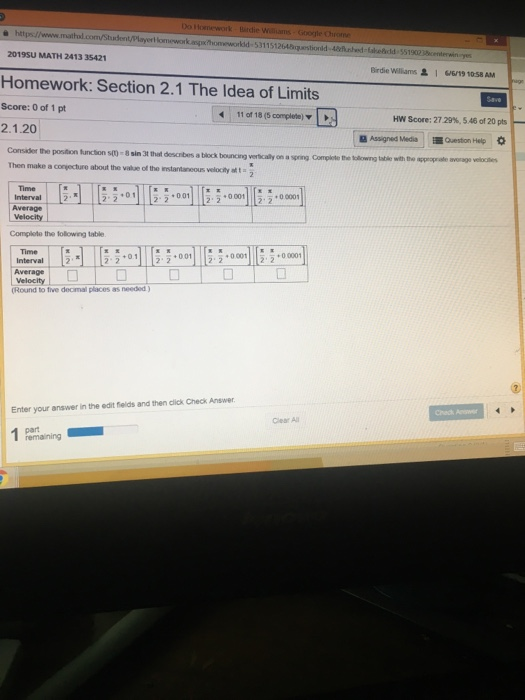 Solved Do Homework Birdie Williams Google Chrome | Chegg.com