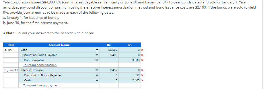 Solved Recording Bonds Issued at Face Value Yale Corporation | Chegg.com