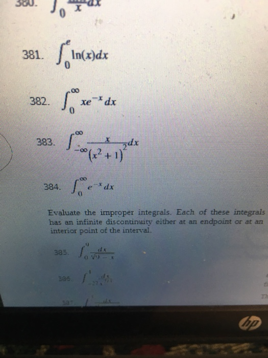 Solved Determine whether the improper integrals coverage or | Chegg.com