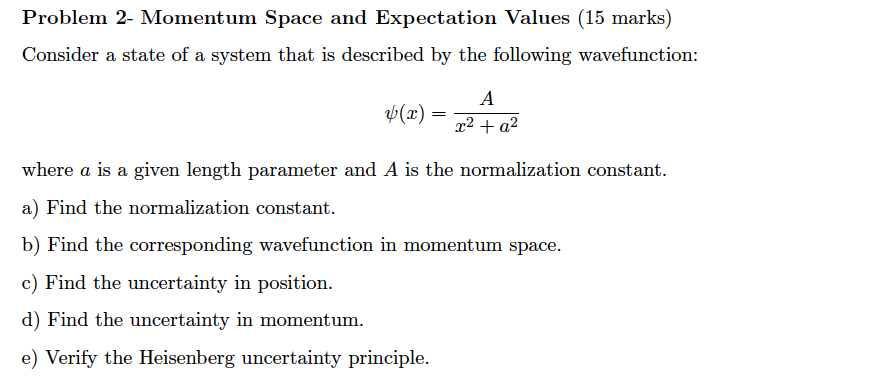Solved Problem 2 Momentum Space And Expectation Values 15