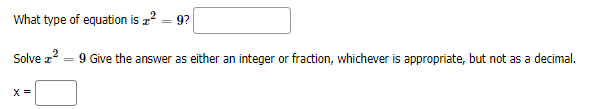 Solved What type of equation is za = 9? Solvez? 9 Give the | Chegg.com