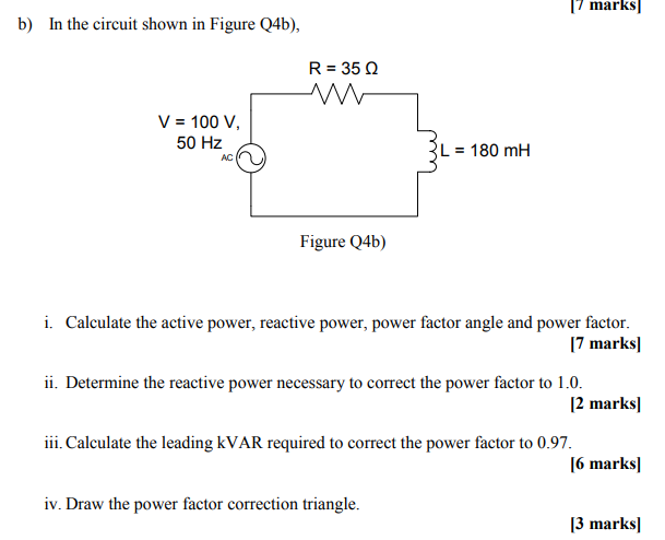 Solved 17 marks] b) In the circuit shown in Figure Q4b), R = | Chegg.com