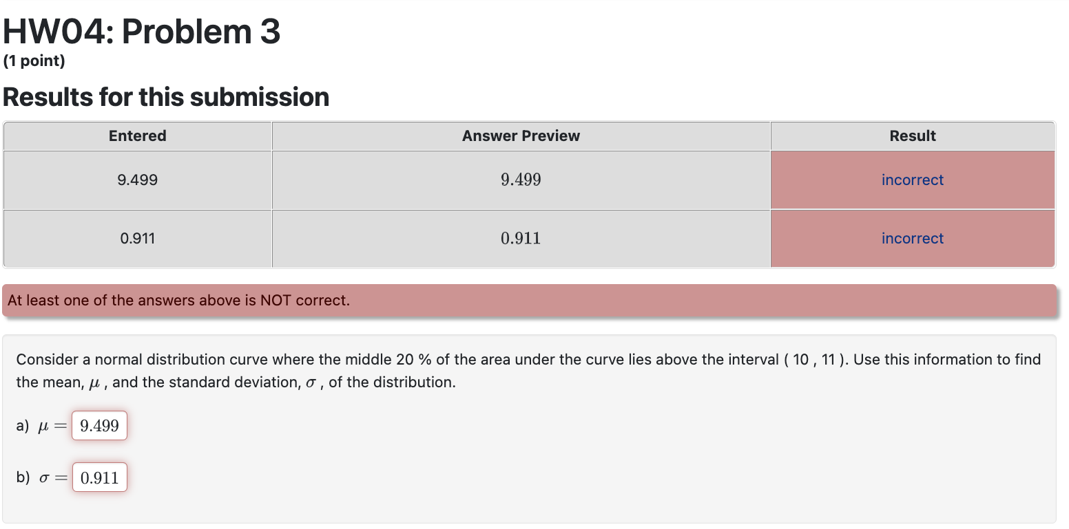 Solved HW04: Problem 3(1 ﻿point)Results for this | Chegg.com