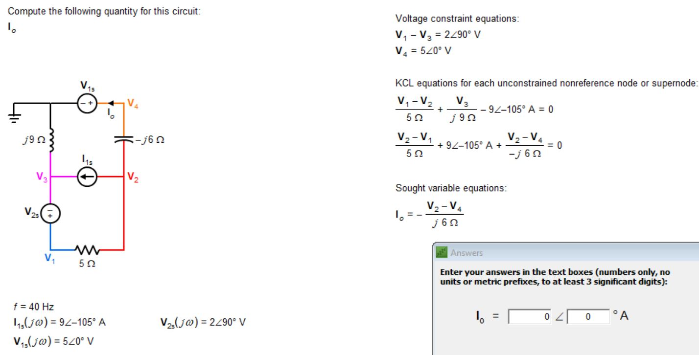 Solved Compute the following quantity for this circuit: | Chegg.com