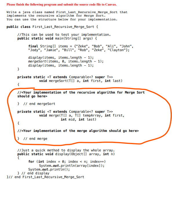 Solved Please finish the following program and submit the | Chegg.com
