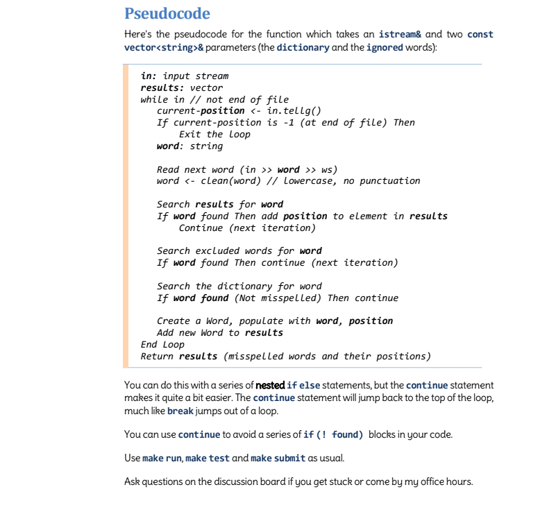 Solved Homework 18. abc) A Spell Checker Part 2 T he | Chegg.com