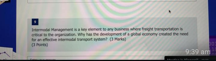Solved Intermodal Management is a key element to any | Chegg.com