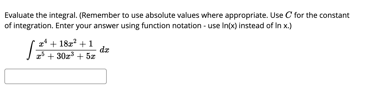 Solved Evaluate the integral. (Remember to use absolute | Chegg.com