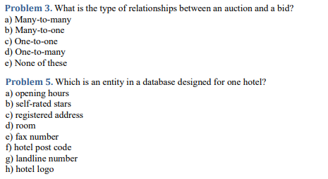 Solved Problem 3 . What is the type of relationships between | Chegg.com